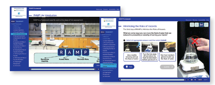 ACS Lab Safety 実験室の安全規定を学ぶデジタル学習ソリューション